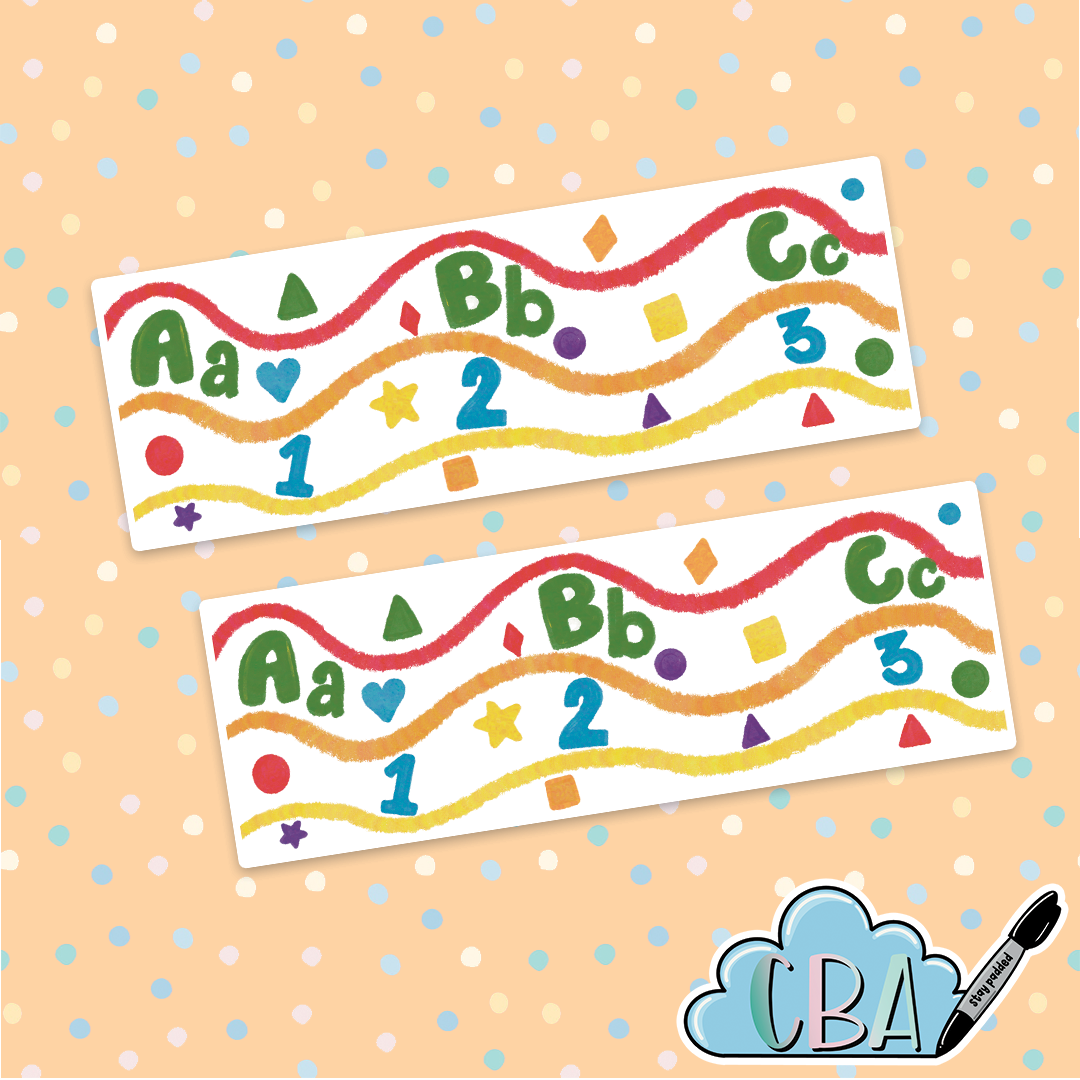 ABDL Clear Premium Diaper Tapes “ABC Squiggles” – CBA