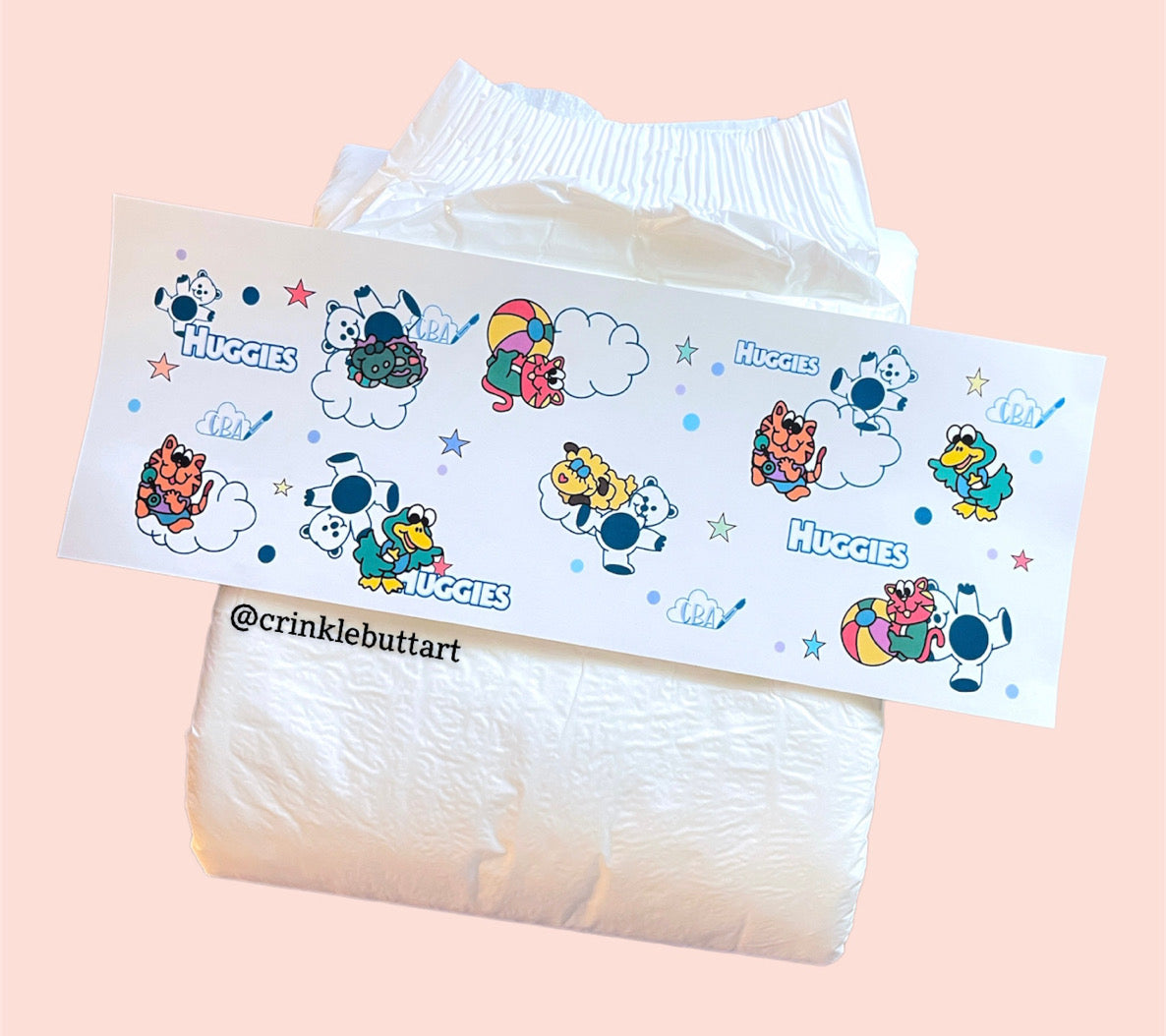 ABDL Clear Premium Diaper Tapes “Vintage Animals & Clouds” – CBA