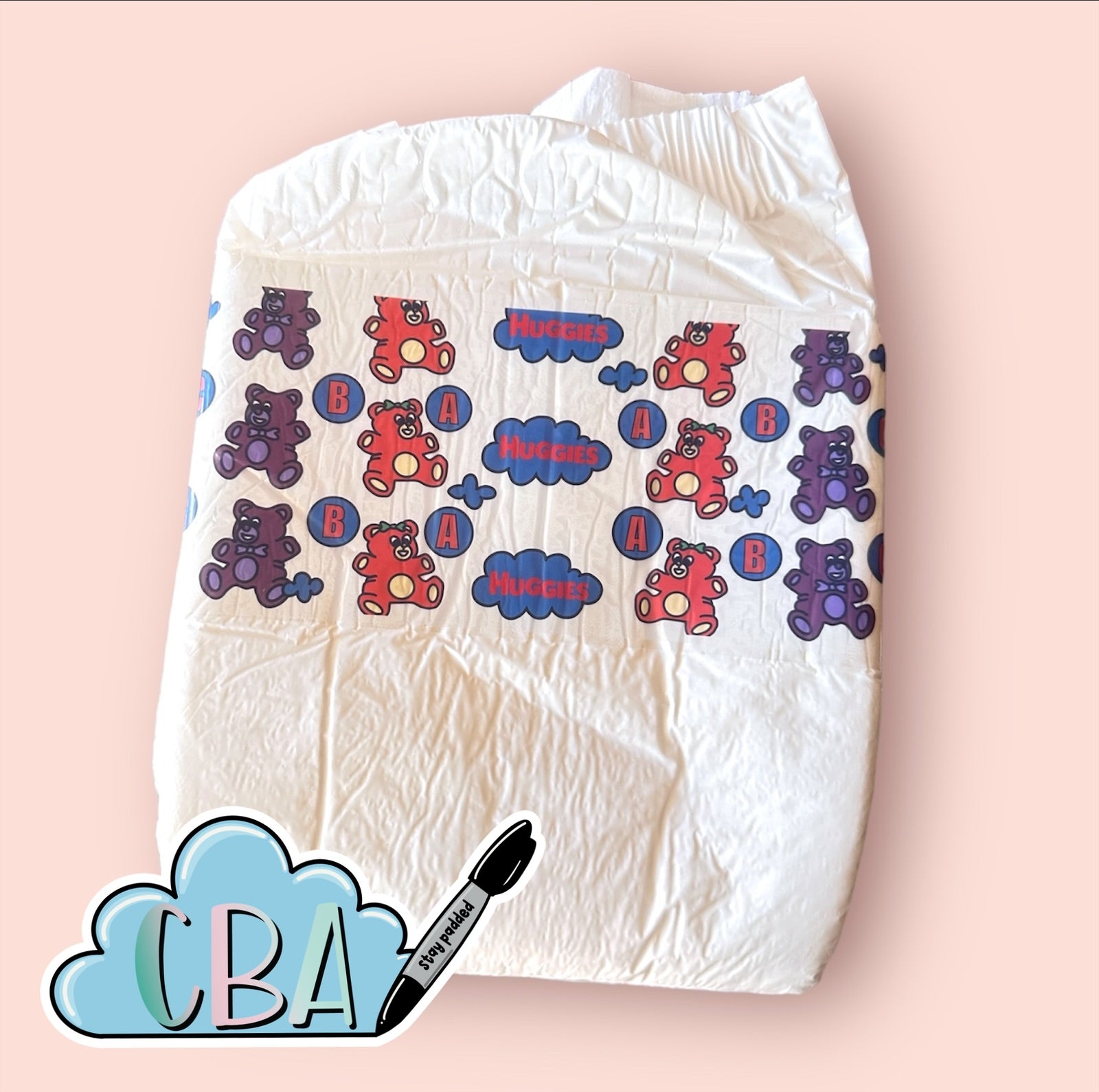 ABDL Clear Premium Diaper Tapes “Vintage ABC Teddy Bears” – CBA
