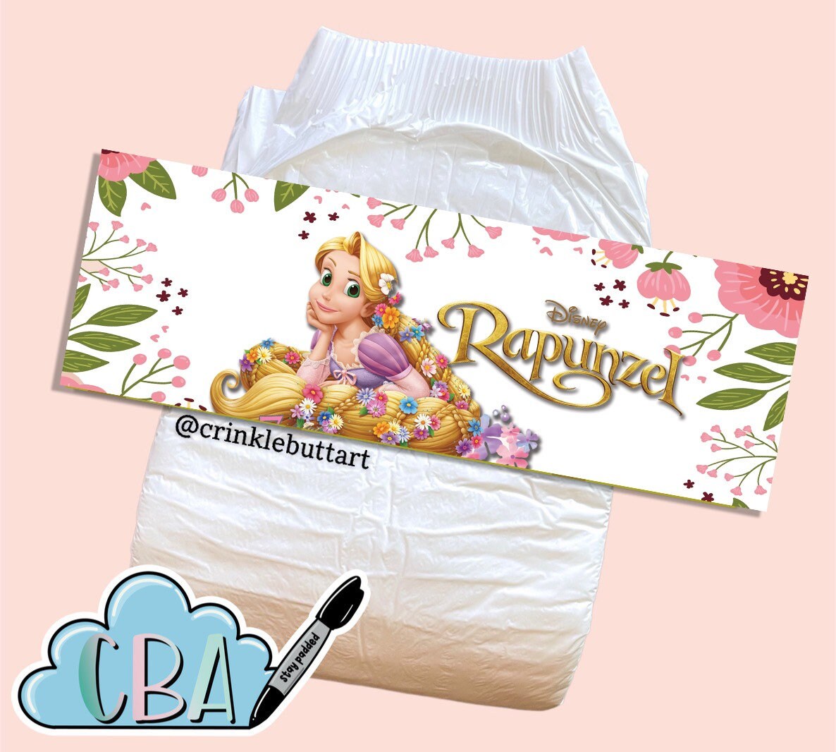 ABDL Clear Premium Diaper Tapes “Flower Princess” – CBA