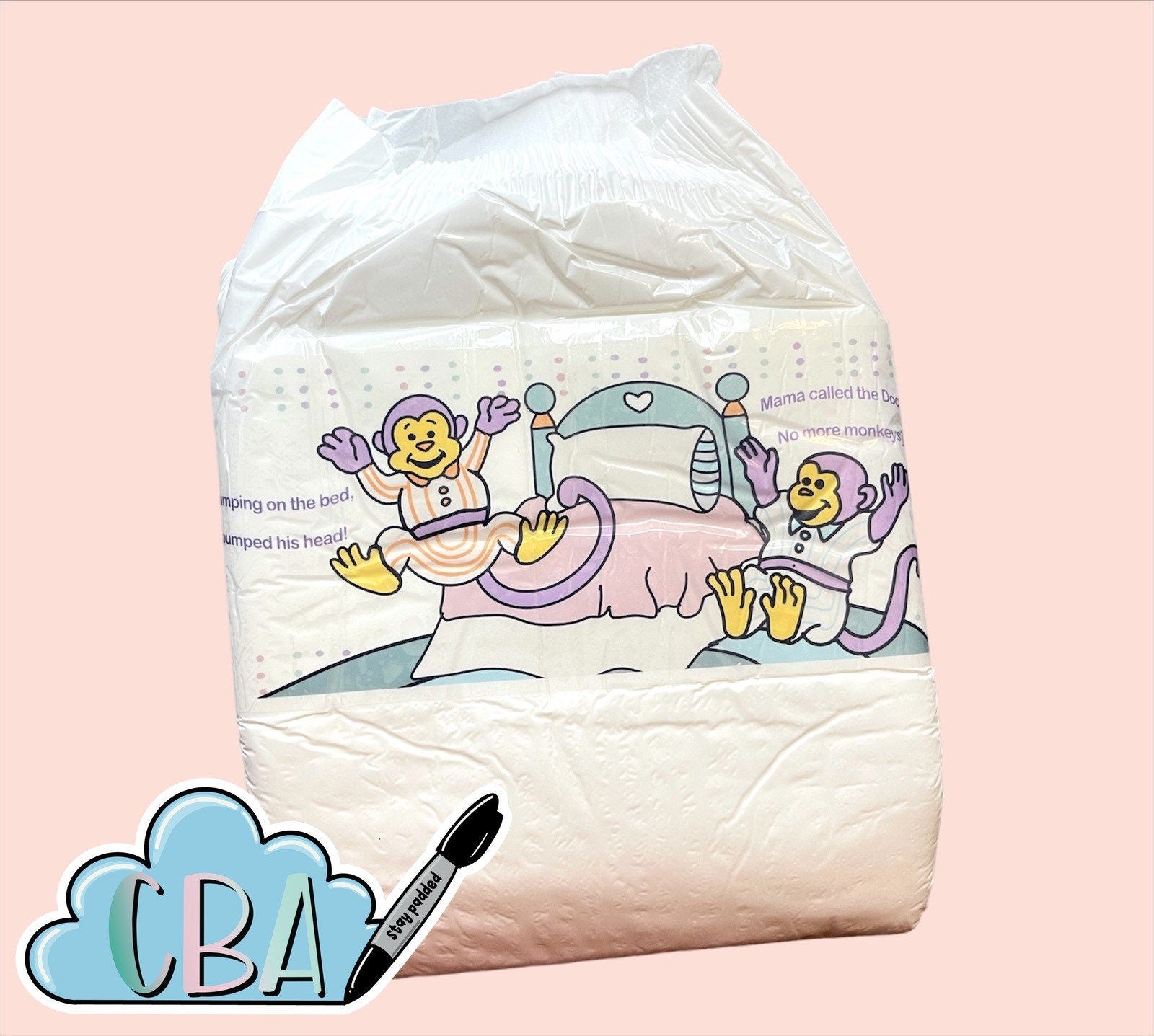 ABDL Clear Premium Diaper Tapes “Vintage Nursery Rhymes” – CBA