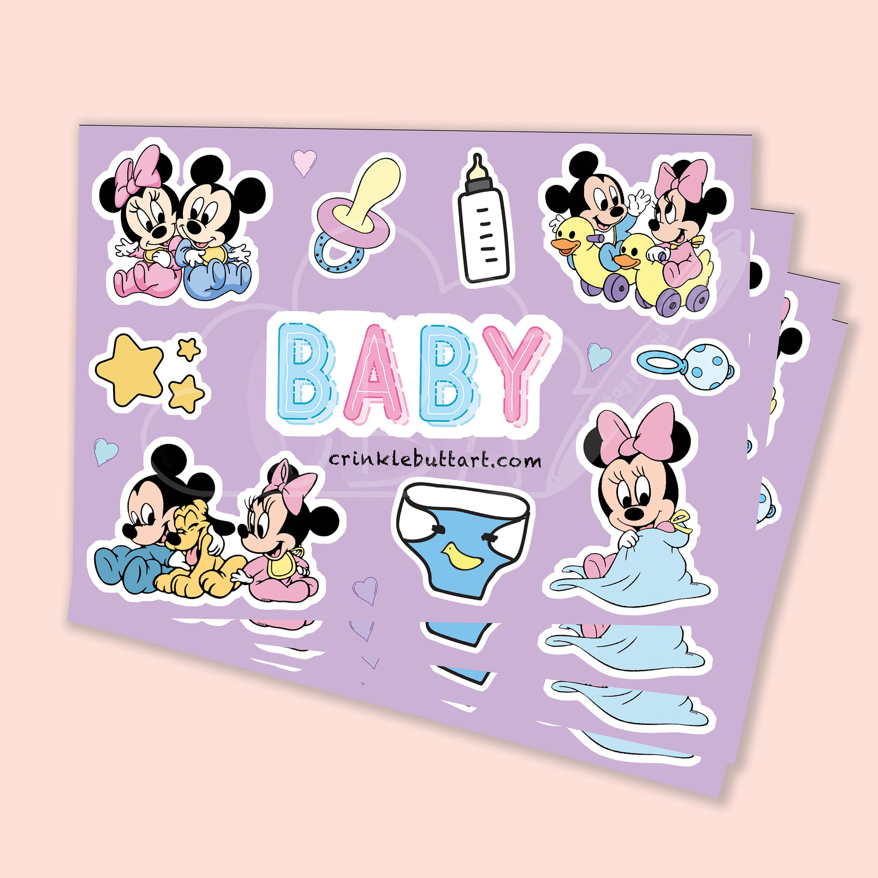 ABDL XL Sticker Sheet, Adult Stickers, Cute Diaper Decorations “Baby X ...