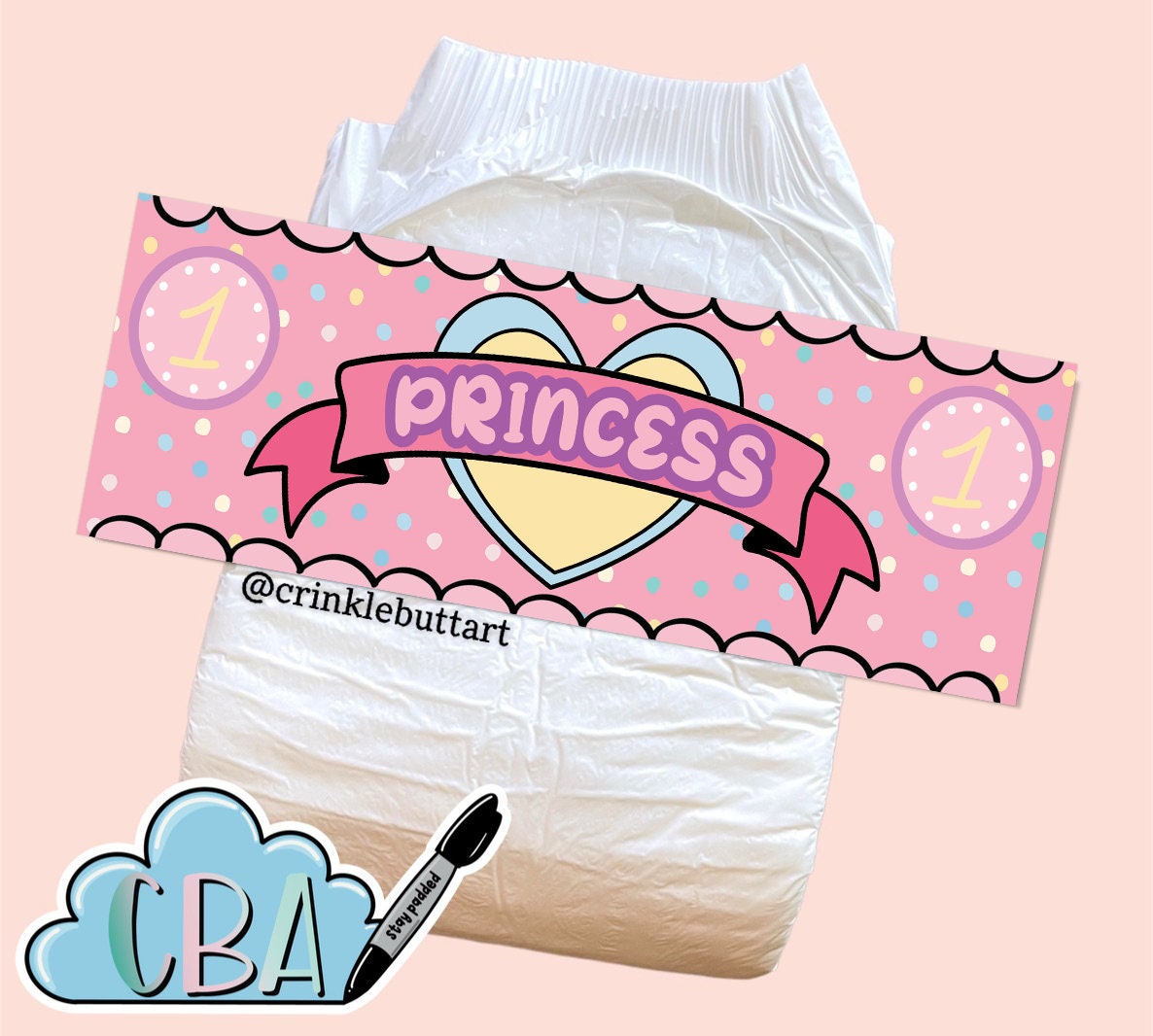 ABDL Premium Diaper Tapes, "Princess Or Prince" – CBA